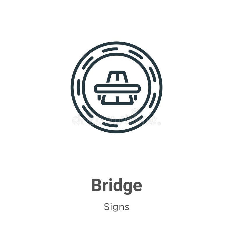 Bridge Outline Vector Icon. Thin Line Black Bridge Icon, Flat Vector ...