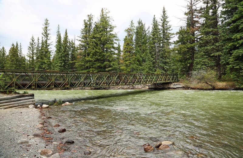 The Bridge Over Athabasca River Stock Image - Image of rest, athabasca ...