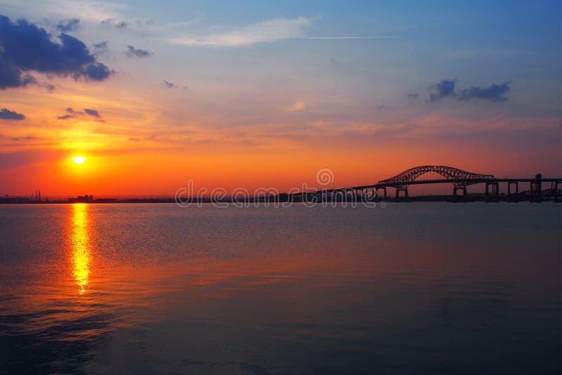 Bridge over a bay stock photo. Image of transportation - 73015850