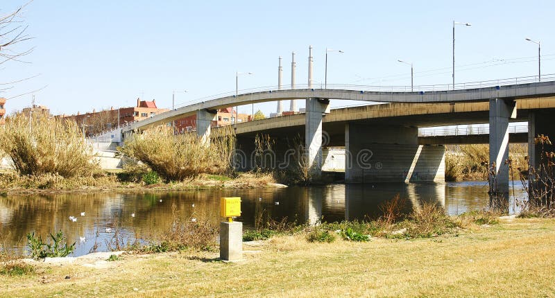 Bridge Over the Besos River Stock Image - Image of constructions ...