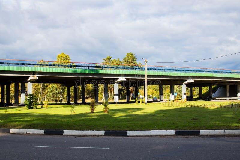 The Bridge Over Big Road in Countryside Stock Image - Image of country ...