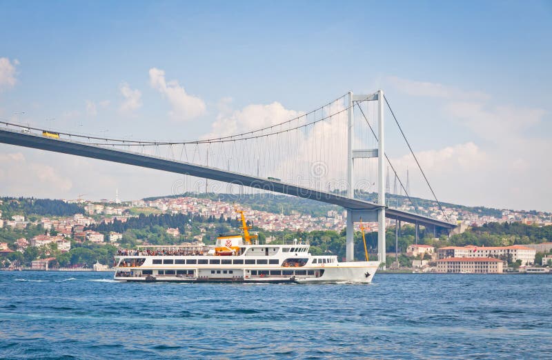 Bridge Over the Bosphorus Strait in Istanbul, Turkey Stock Image ...