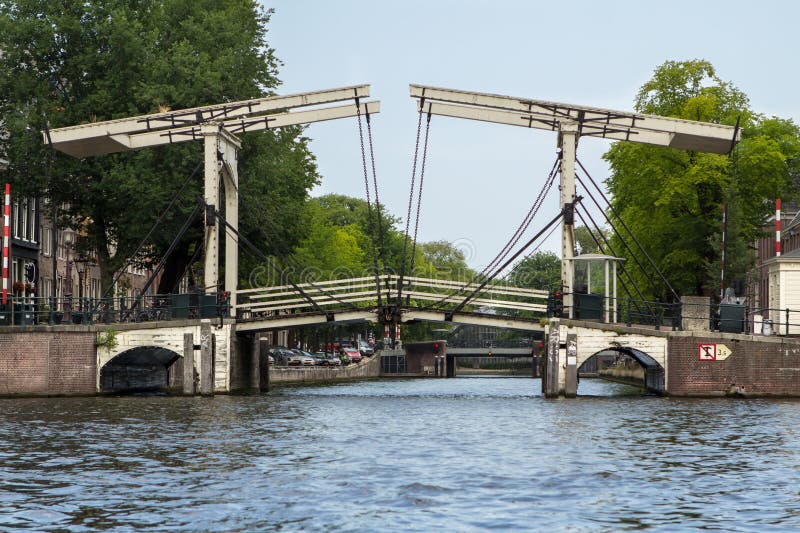 Bridge Over Canal in Amsterdam Stock Image - Image of amsterdam, north ...