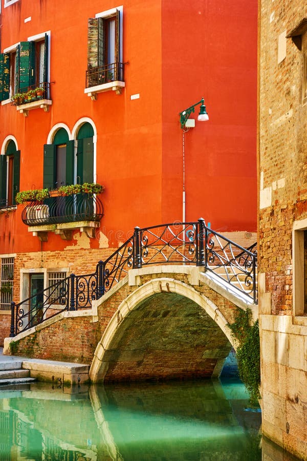 Bridge Over Canal in Venice Stock Photo - Image of landmark ...