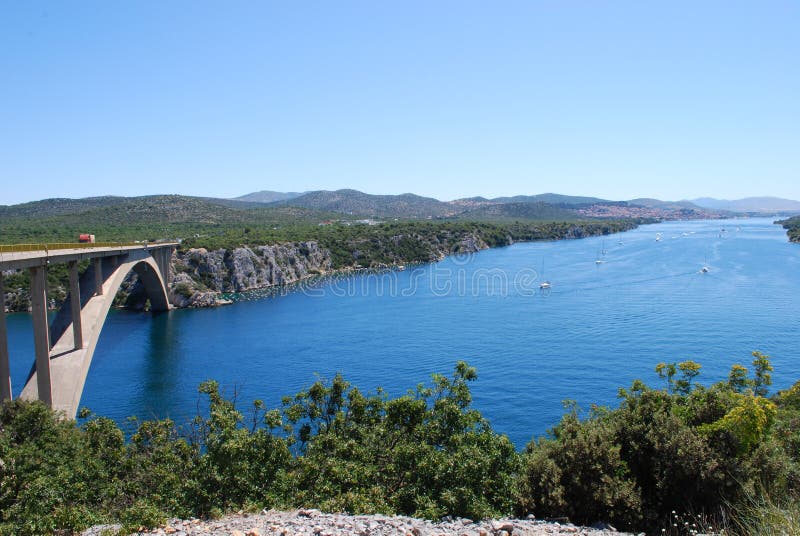 Bridge over chanel stock image. Image of sailing, chanel - 10921609