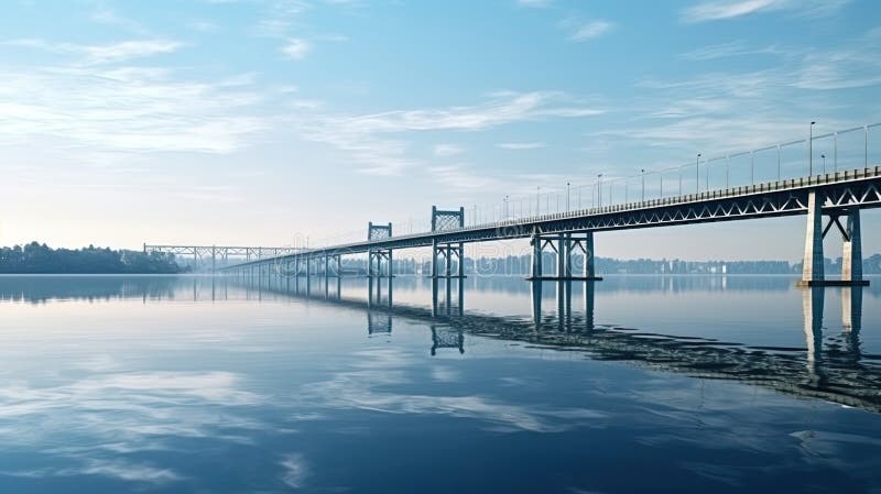 The Bridge Over the Channel with a Reflection in the Water Stock ...