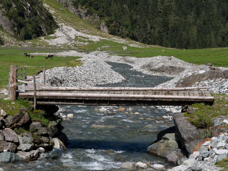 Bridge Over a Creek in the Alps Stock Photo - Image of nature, outdoors ...
