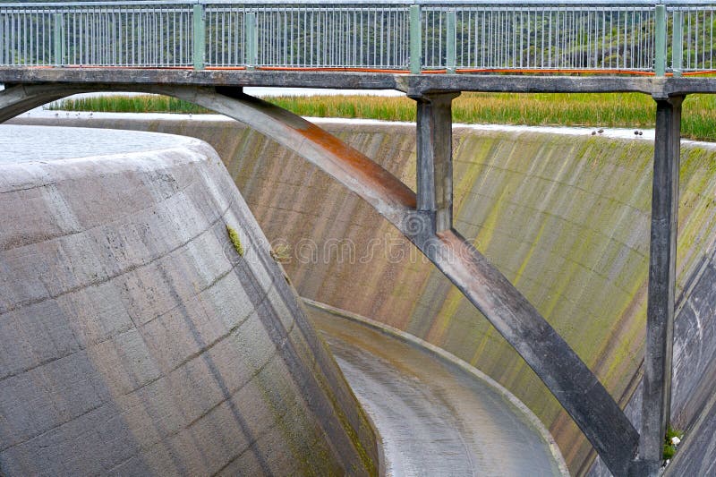 Bridge over a dam stock image. Image of power, drain, spill - 2302979