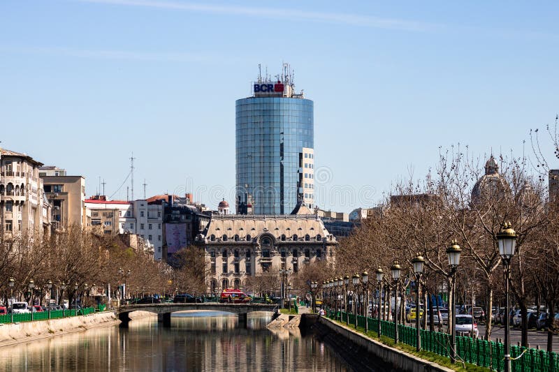 Bridge Over Dambovita River. Cityscape Bucharest, Romania, 2023 ...