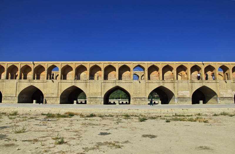 Bridge Over Dry River in Isfahan, Iran Stock Image - Image of water ...
