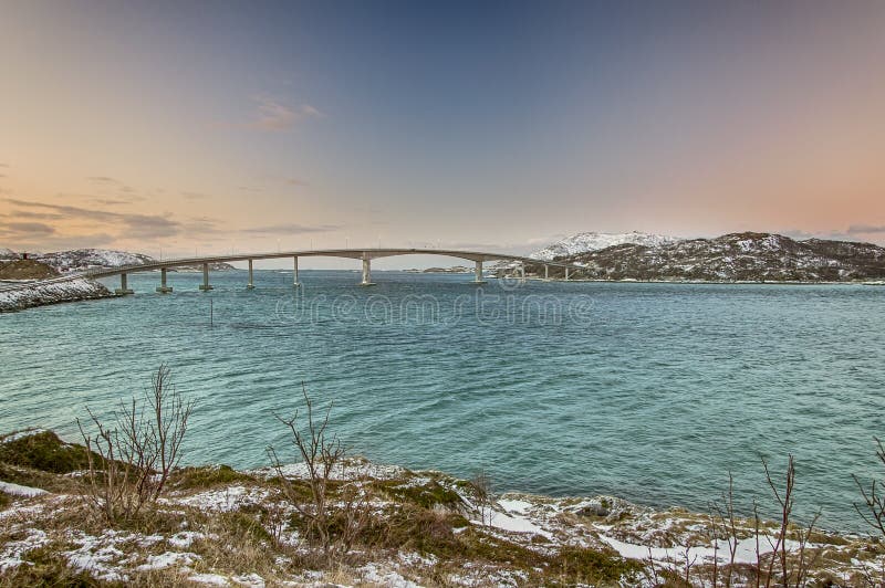 Bridge Over the Fjord in Norway Stock Image - Image of scandinavian ...