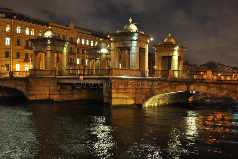Bridge Over Fontanka River in Saint-Petersburg Stock Photo - Image of ...
