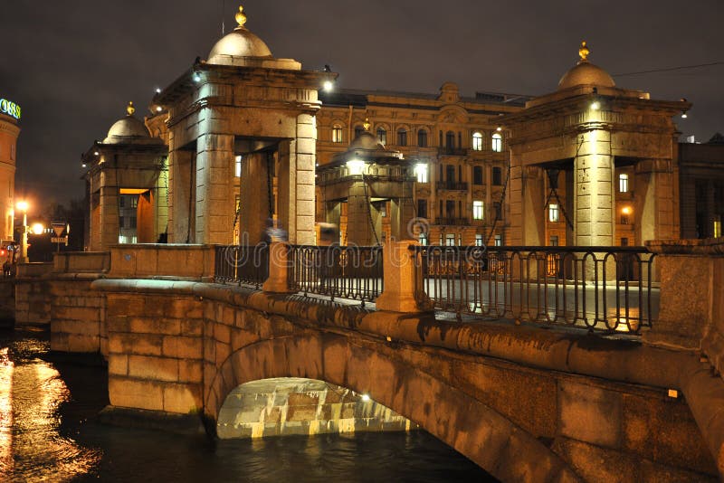 Bridge Over Fontanka River in Saint-Petersburg Stock Image - Image of ...