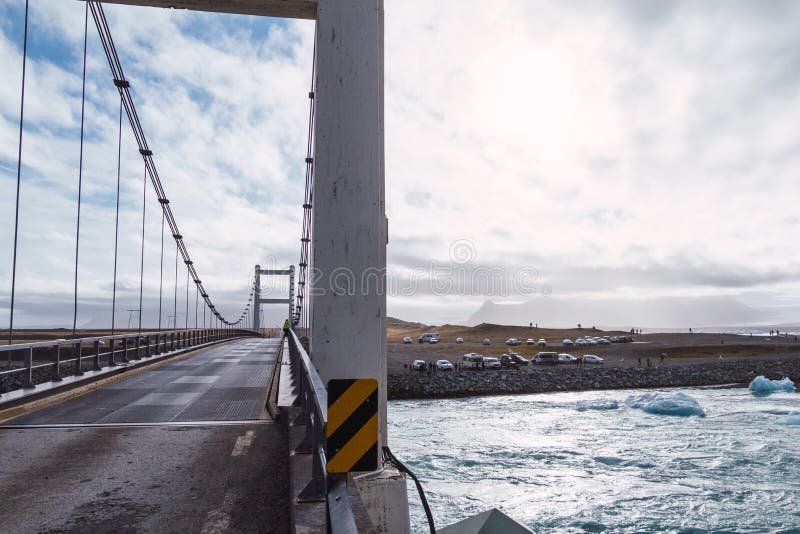 Bridge Over Glacier Lagoon in Iceland Stock Photo - Image of froze ...