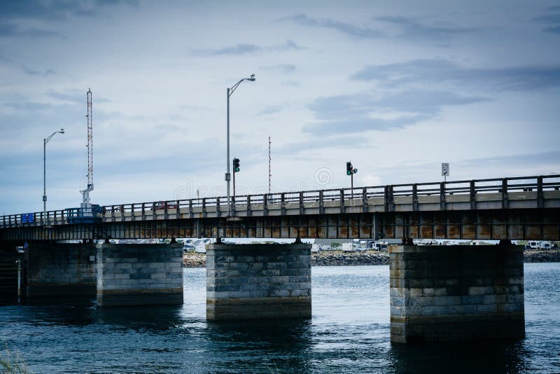 Bridge Over Hampton Harbor Inlet in Hampton Beach, New Hampshire Stock ...