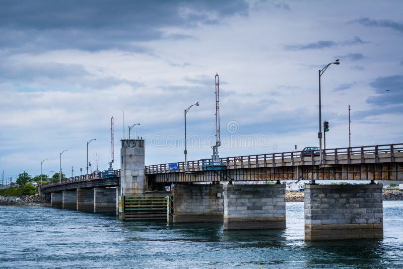 Bridge Over Hampton Harbor Inlet in Hampton Beach, New Hampshire Stock ...