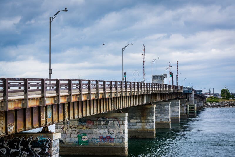 Bridge Over Hampton Harbor Inlet in Hampton Beach, New Hampshire Stock ...
