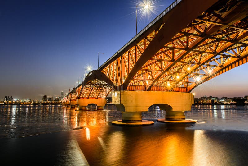 The Bridge Over the Han River South Korea Editorial Stock Image - Image ...