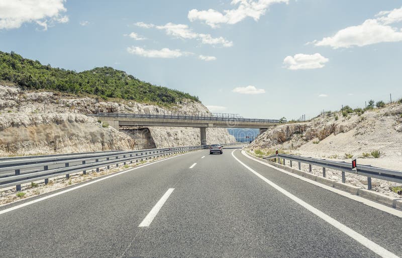 Bridge over a highway. stock photo. Image of overpass - 100681594
