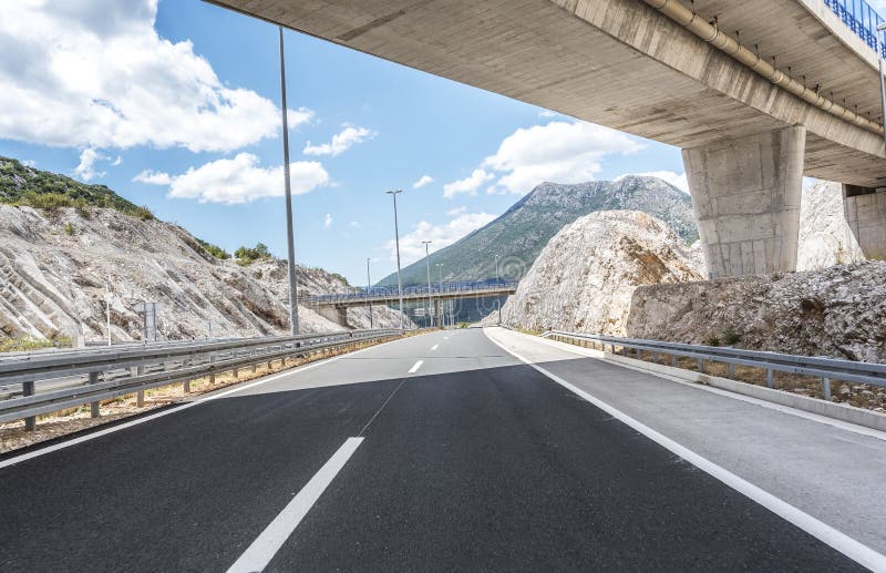 Bridge over a highway. stock photo. Image of mark, cloud - 101748592