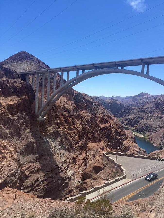 Bridge Over Hoover Dam Nevada USA Stock Image - Image of highway ...