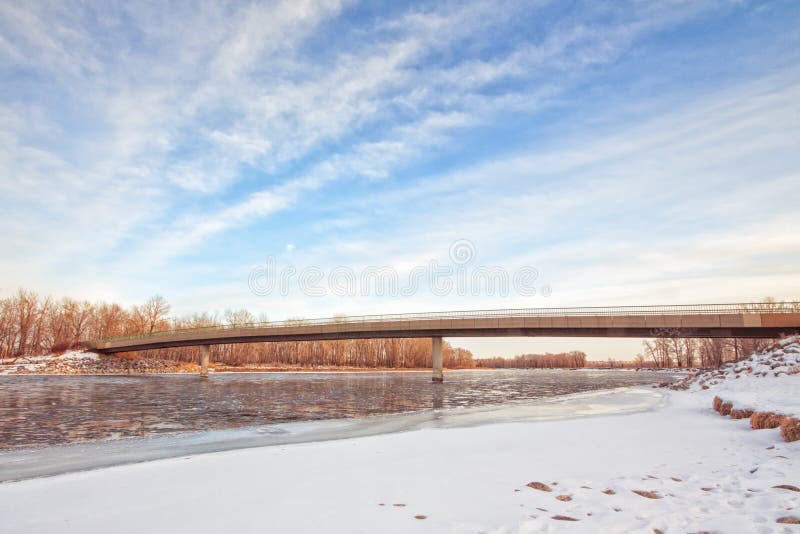 Bridge Over an Icy River stock photo. Image of fish, provincial - 36515212