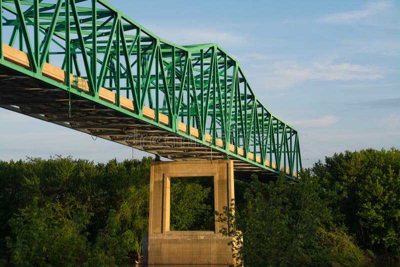 Bridge Over the Illinois River. Stock Image - Image of water, concept ...