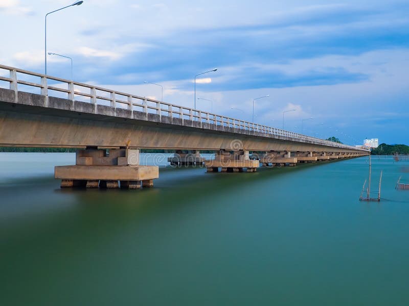 Bridge over the lake stock image. Image of skyline, lake - 194878345
