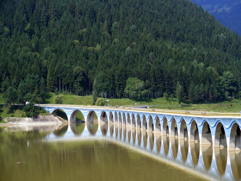 Bridge over lake stock photo. Image of field, roadway - 111993012