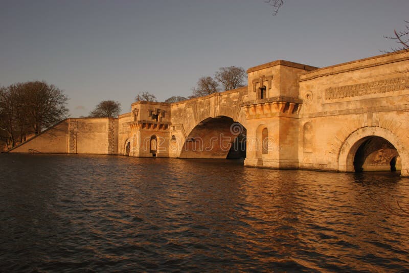 Bridge Over the Lake at Dusk Stock Photo - Image of blue, lake: 76172