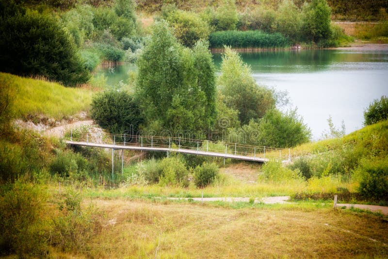 Bridge over the lake stock image. Image of landscape - 44737959