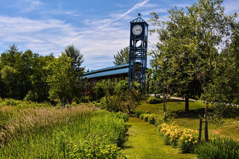 Bridge Over a Large River in Quebec, Canada Stock Image - Image of ...