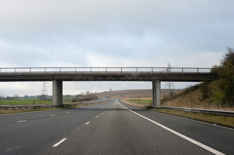 Bridge Over a Multi Lane Highway Stock Photo - Image of distance, multi ...