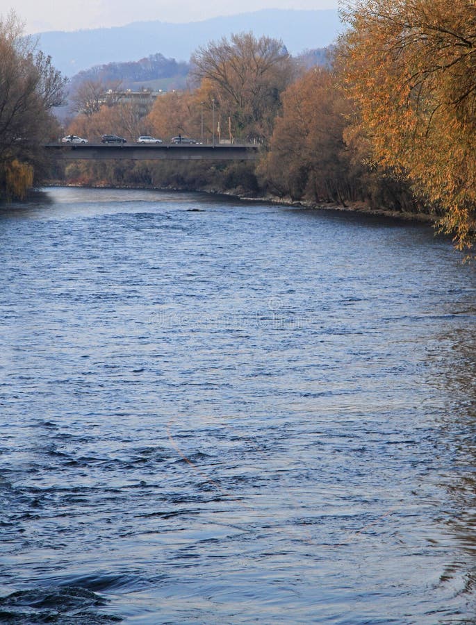 Bridge Over Mur River in Graz Stock Photo - Image of beautiful, rain ...