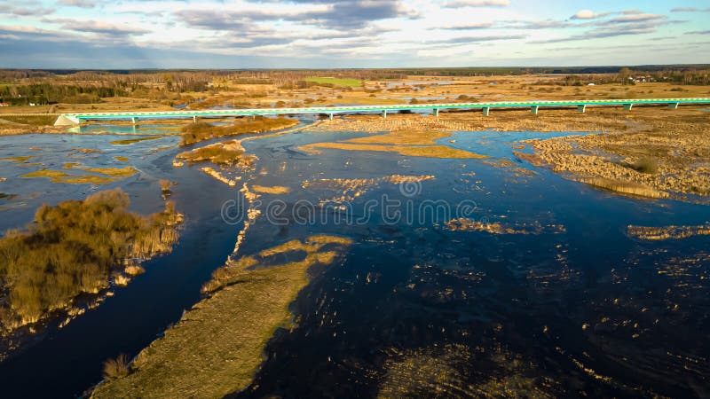 Bridge Over the Narew Backwater. Stock Image - Image of roadway, europe ...