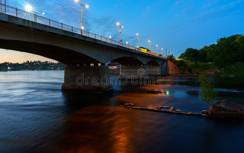 Bridge Over the Narva River Stock Image - Image of fortress, outdoor ...