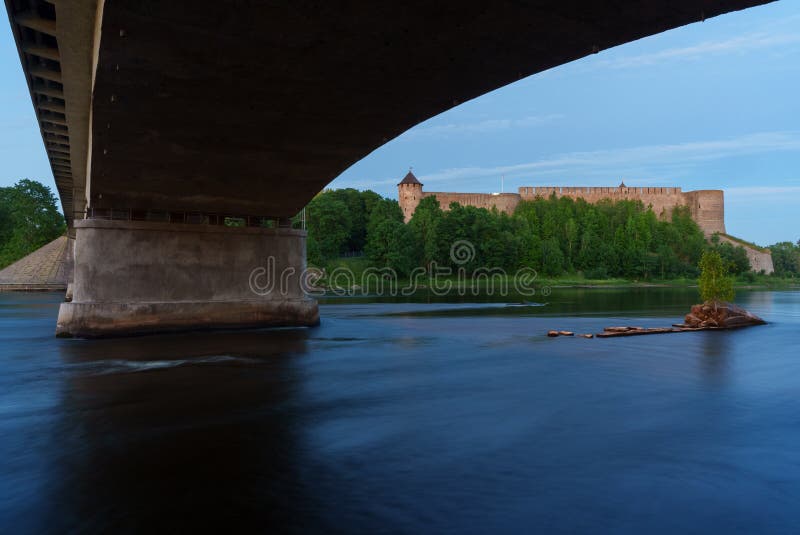 Bridge Over the Narva River Stock Image - Image of river, country ...