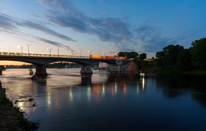 Bridge Over the Narva River Stock Photo - Image of ivangorod ...