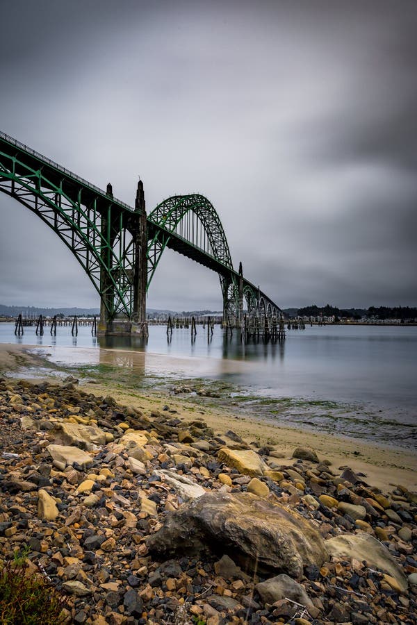 Bridge Over Newport, Oregon Stock Photo - Image of darksky ...