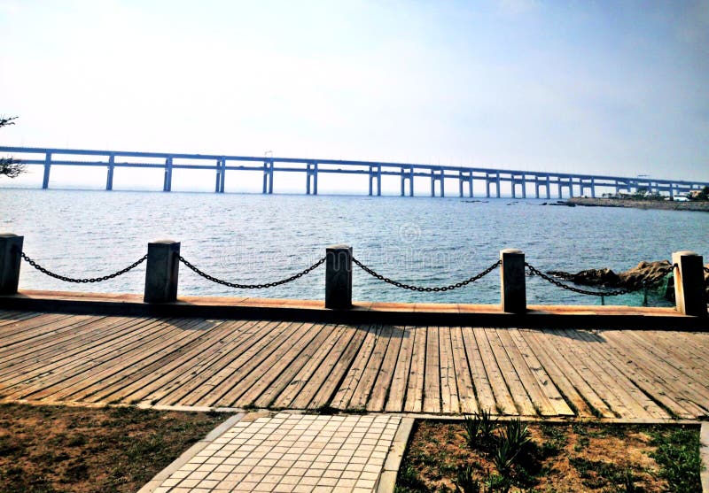Bridge over Ocean stock photo. Image of roof, beach - 206213036