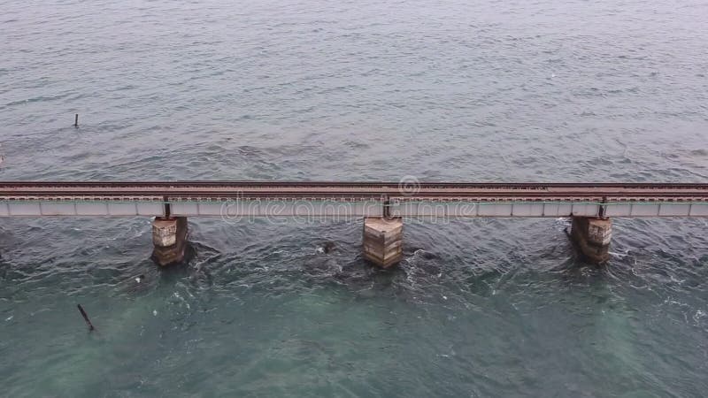 Bridge over an ocean stock video. Video of dusk, outdoor - 180838529