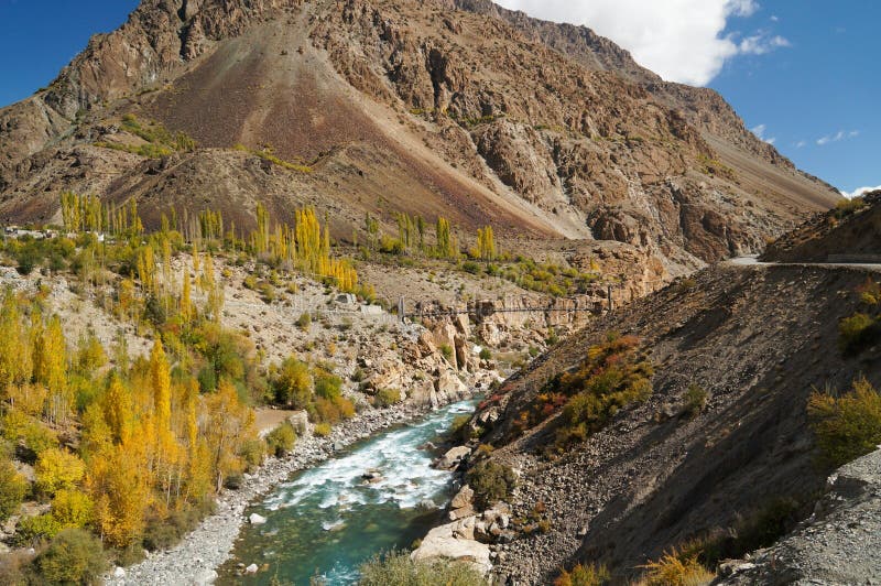 Bridge Over Phandar River in Northern Pakistan Stock Photo - Image of ...
