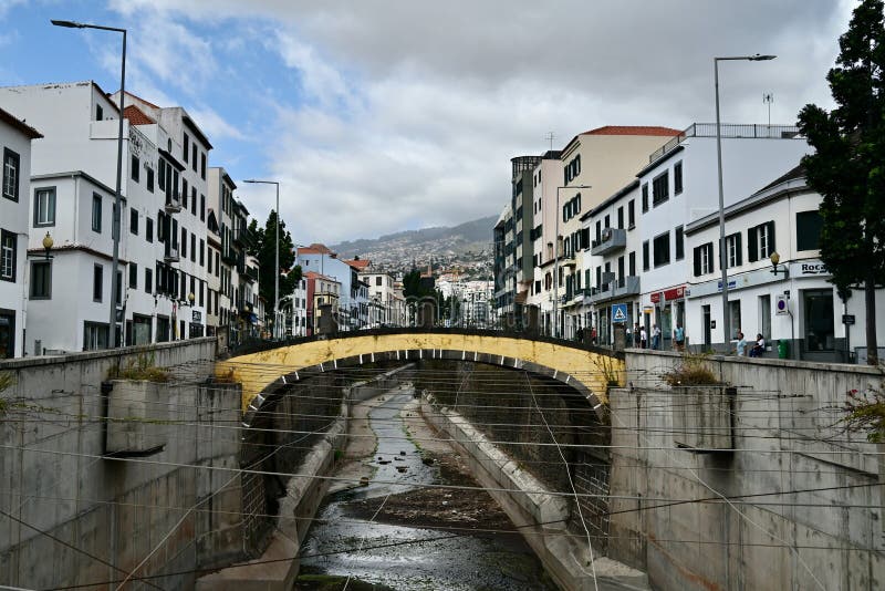 Bridge Over River in Funchal, Madeira Stock Photo - Image of visible ...