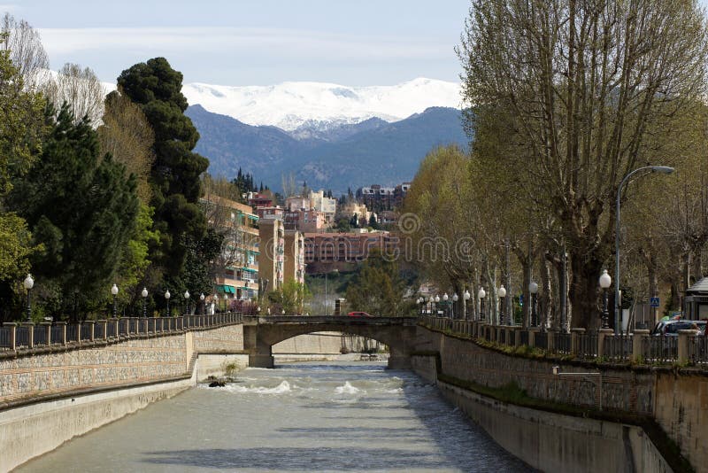 Bridge Over the River in Granada Stock Photo - Image of farola, salon ...