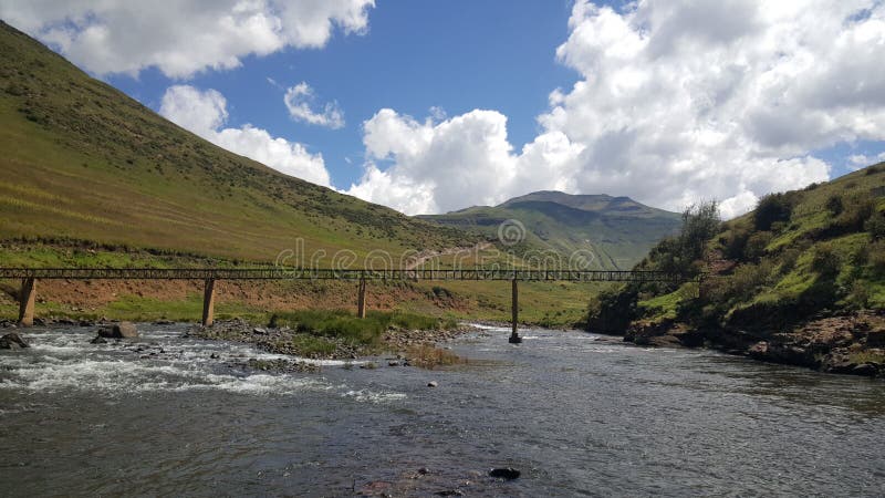 Bridge Over a River in Lesotho Stock Photo - Image of rakotoane, range ...