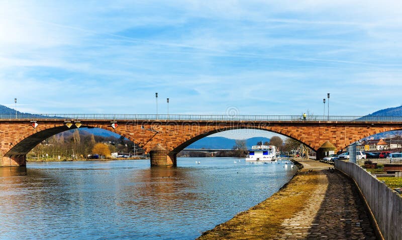 The Bridge Over the River Main in Historic Miltenberg Stock Image ...
