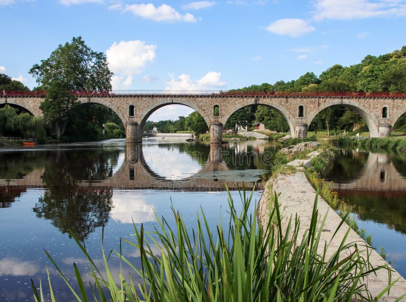 Bridge Over the River Mayenne at Montflours Stock Photo - Image of ...