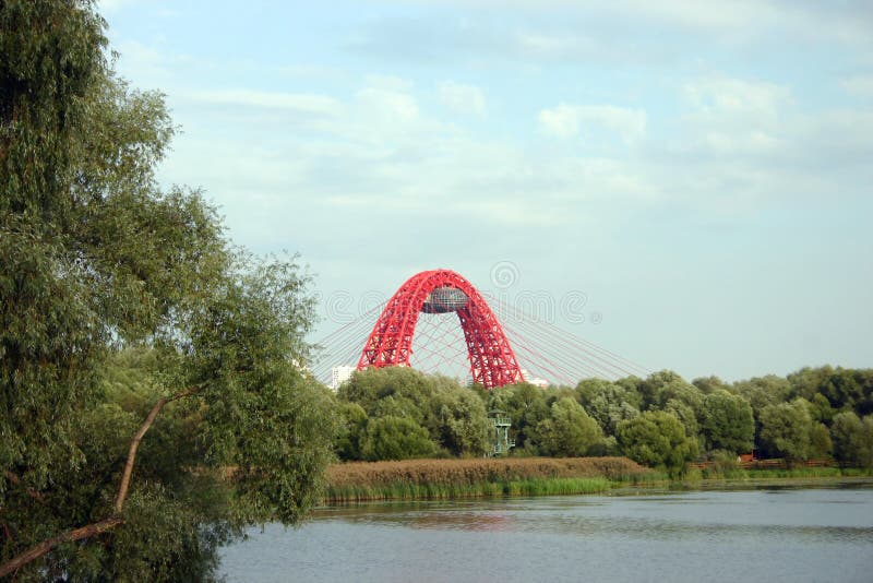 Bridge Over the River in Moscow Stock Image - Image of engineering ...