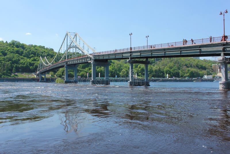 Pedestrian Bridge on Stone Parapets Editorial Stock Photo - Image of ...