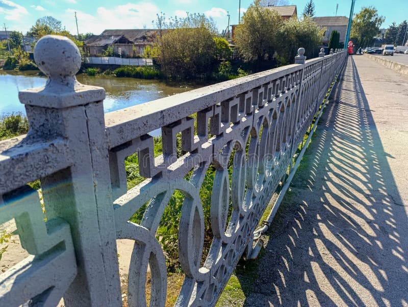 A Bridge Over a River with a Bridge Railing Stock Image - Image of ...